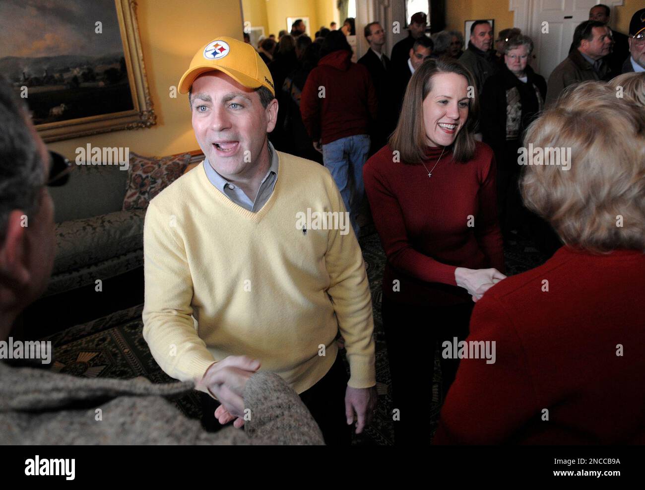 Pennsylvania Lt. Governor Jim Cawley and wife Suzanne greet guests ...