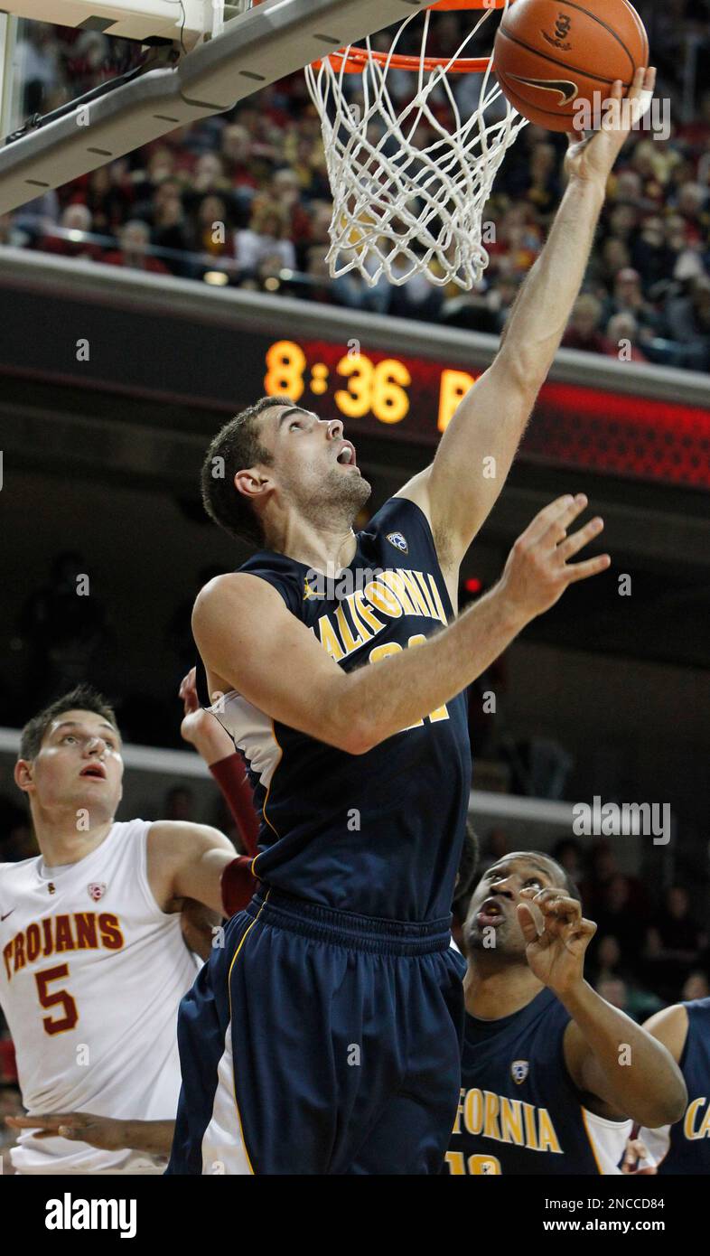 California forward Harper Kamp goes for a reverse layup as Southern ...