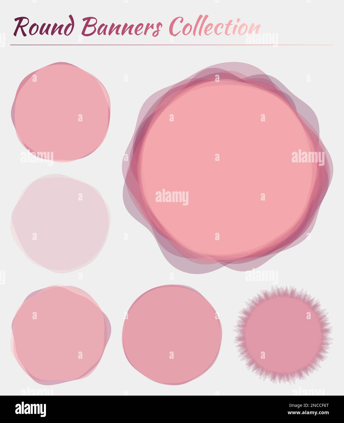 Abstract round labels. Circular backgrounds in dark pink colors ...