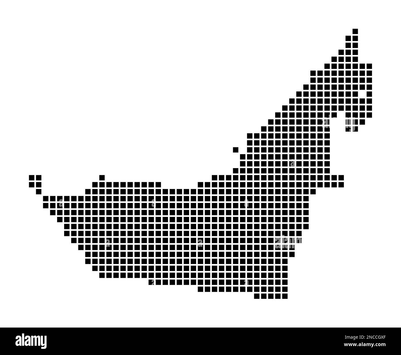 UAE map. Map of UAE in dotted style. Borders of the country filled with ...