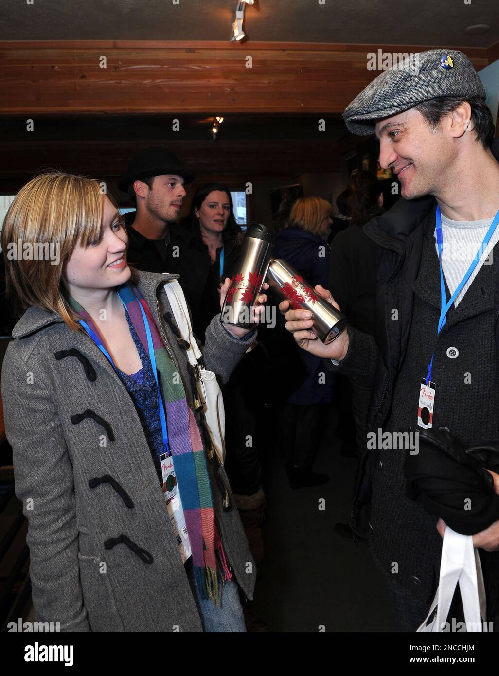 Actress Madeline Elizabeth, right, and actor Ross Partridge pose at ...