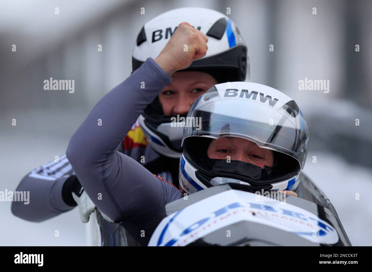 Germany's Anja Schneiderheinze, front, and Christin Senkel celebrate ...
