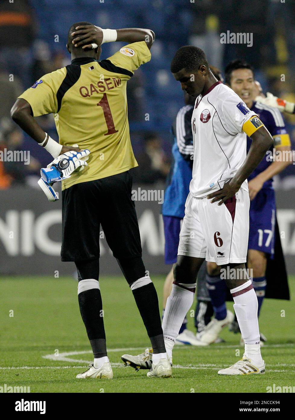 Qatar players react after losing their AFC Asian Cup quarterfinal ...