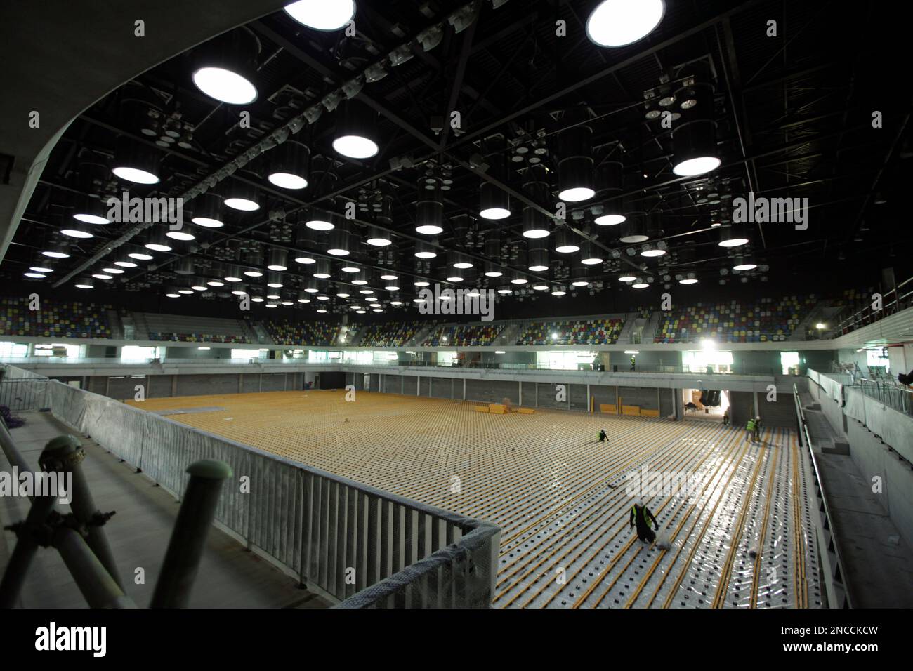 Construction work continues on the Olympic Multi-Use Arena, which will ...