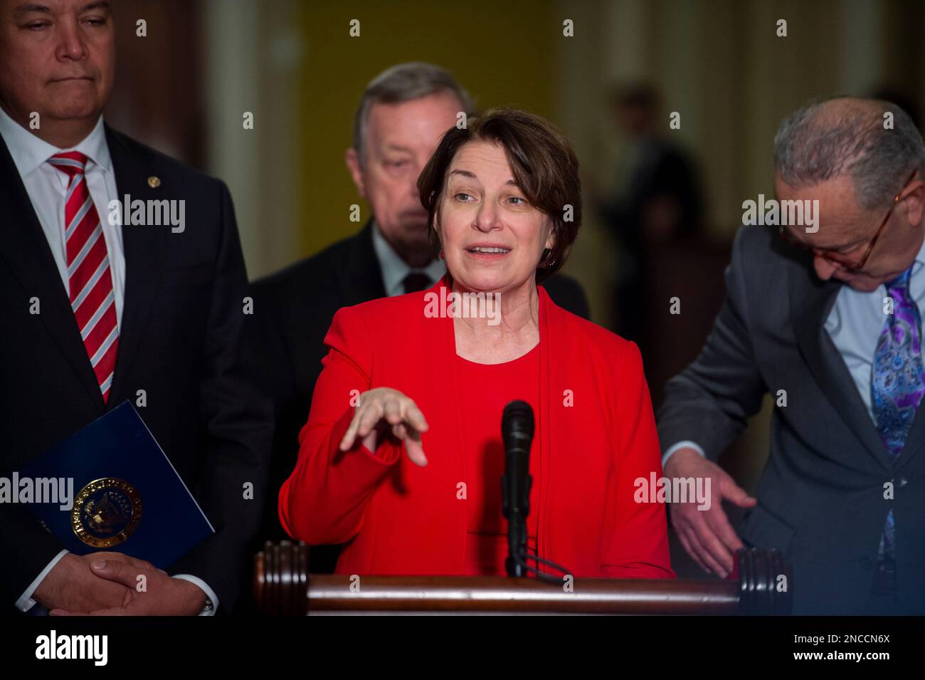 United States Senator Amy Klobuchar (Democrat of Minnesota) offers ...