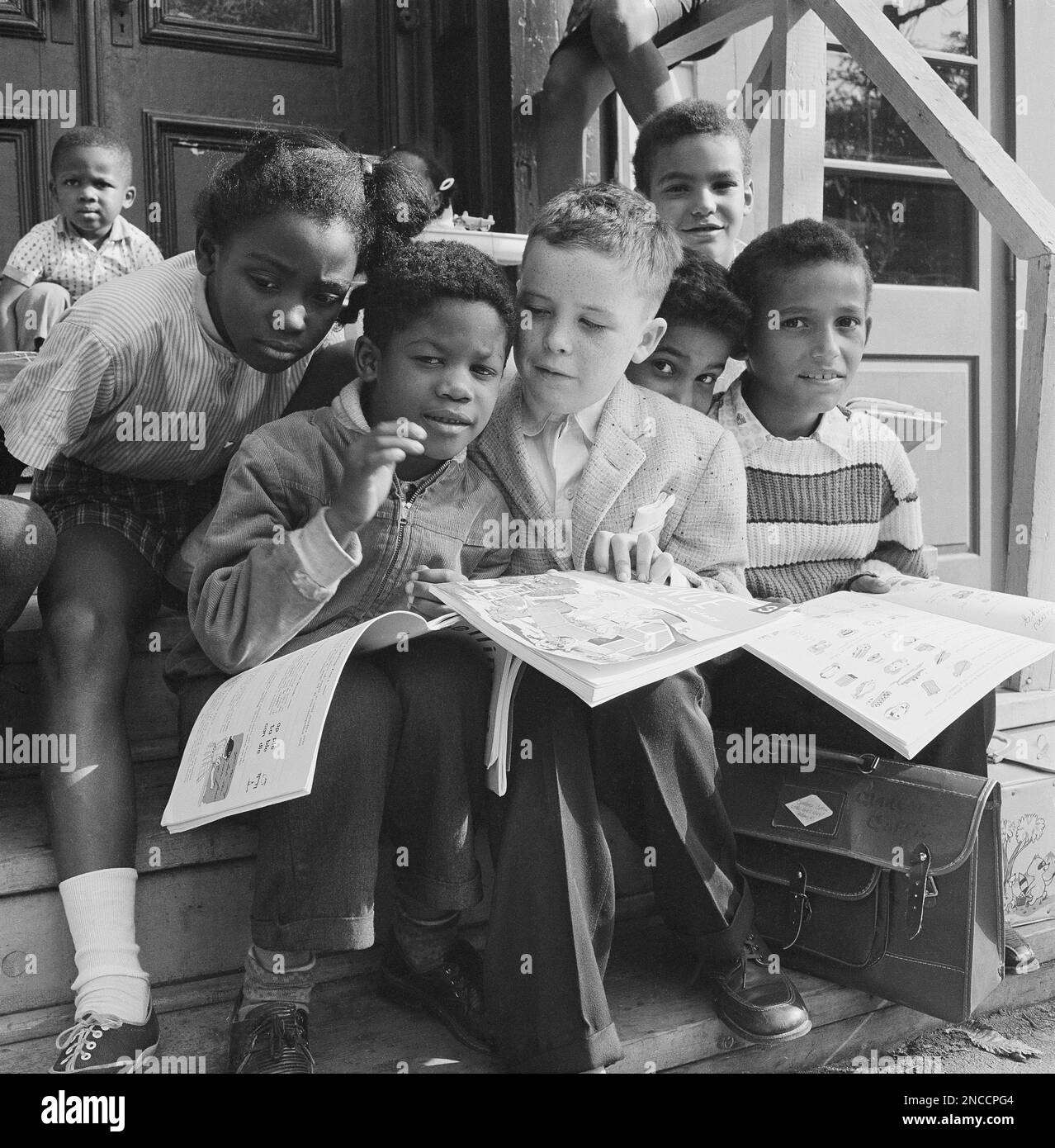 Billy Stanley, 8-year-old third-grader, the only white pupil at St ...