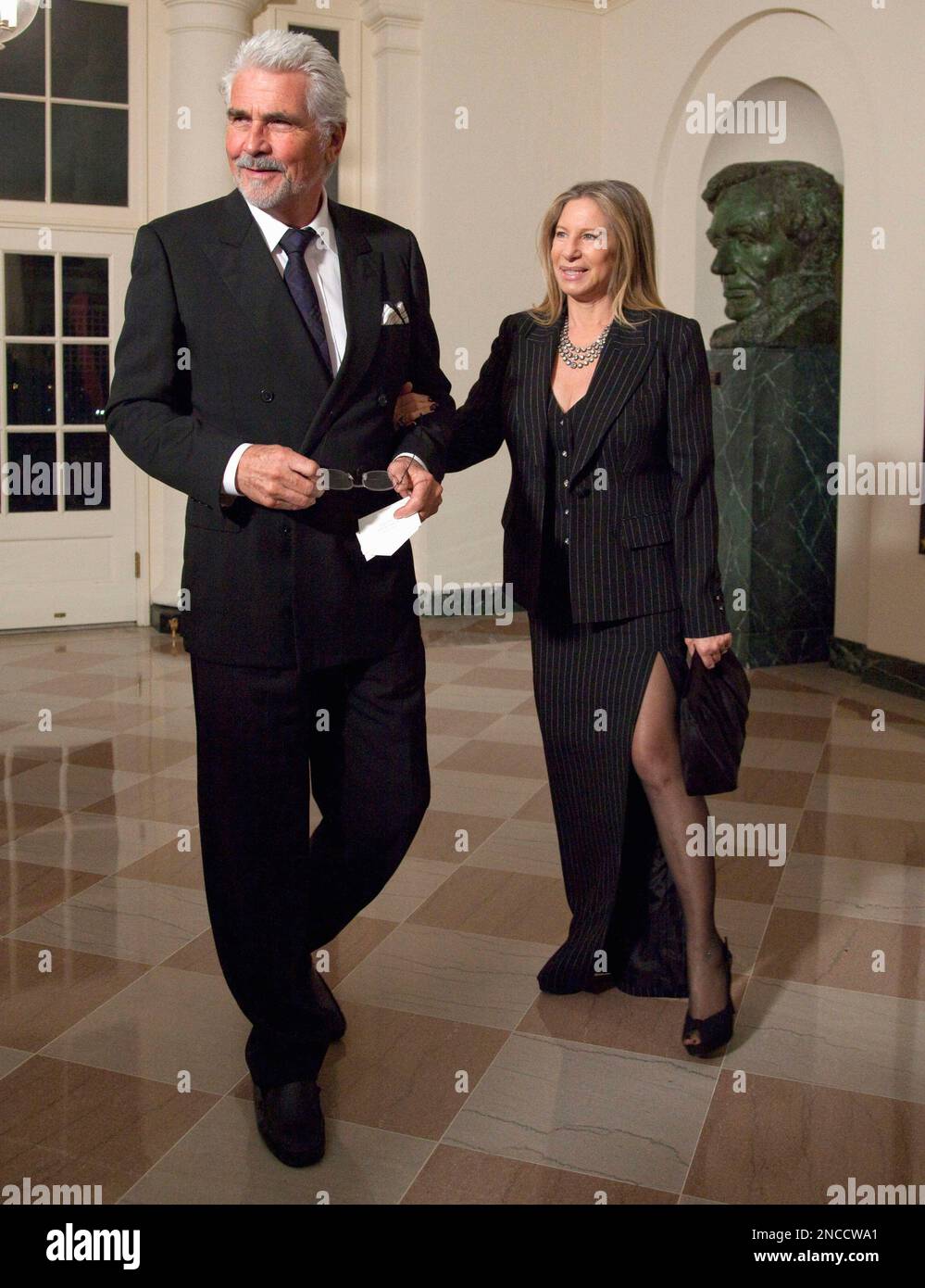 Actor James Brolin, left, and his wife, singer Barbra Streisand arrives ...