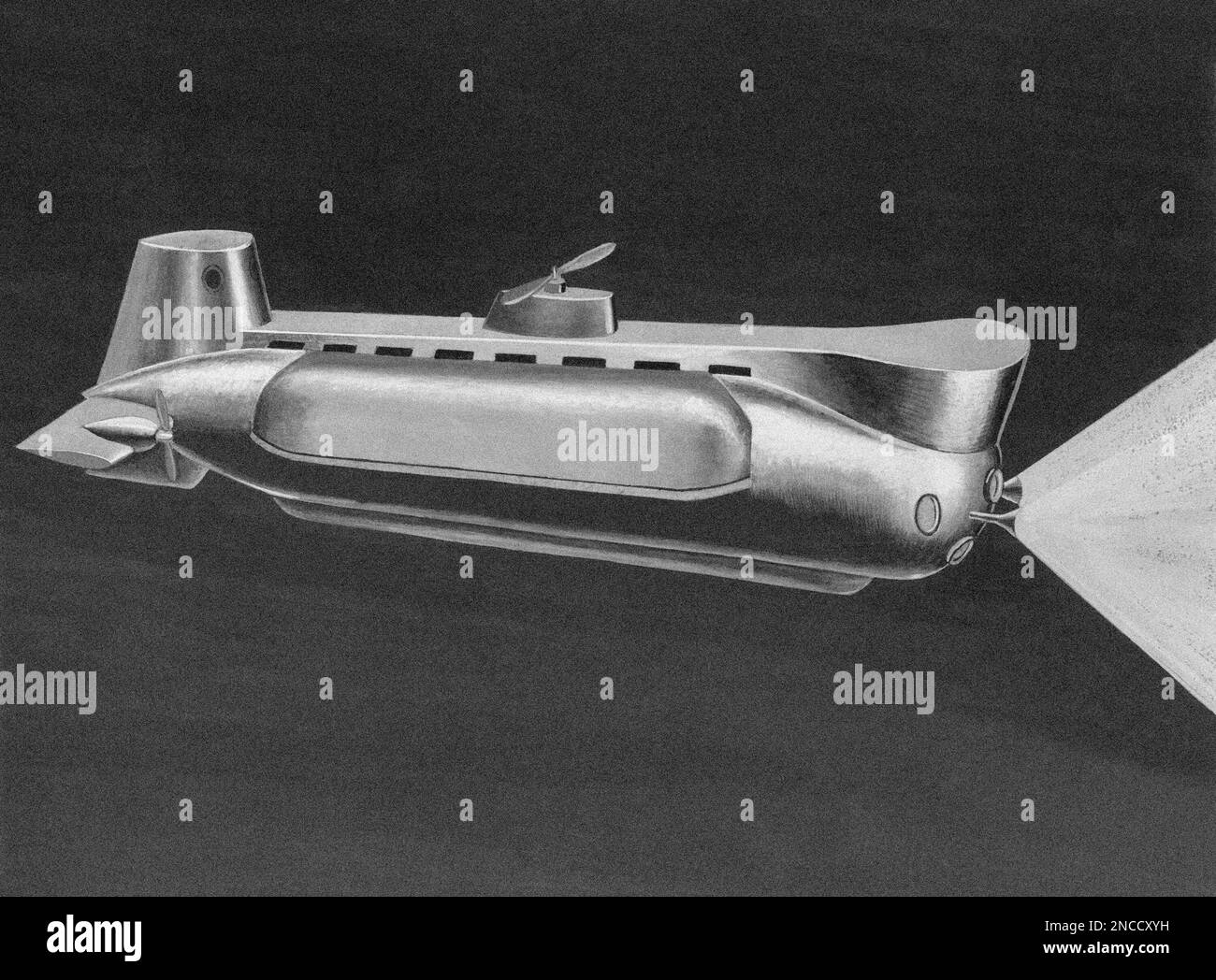 Artist’s conception of the first aluminum submarine ever built shown ...