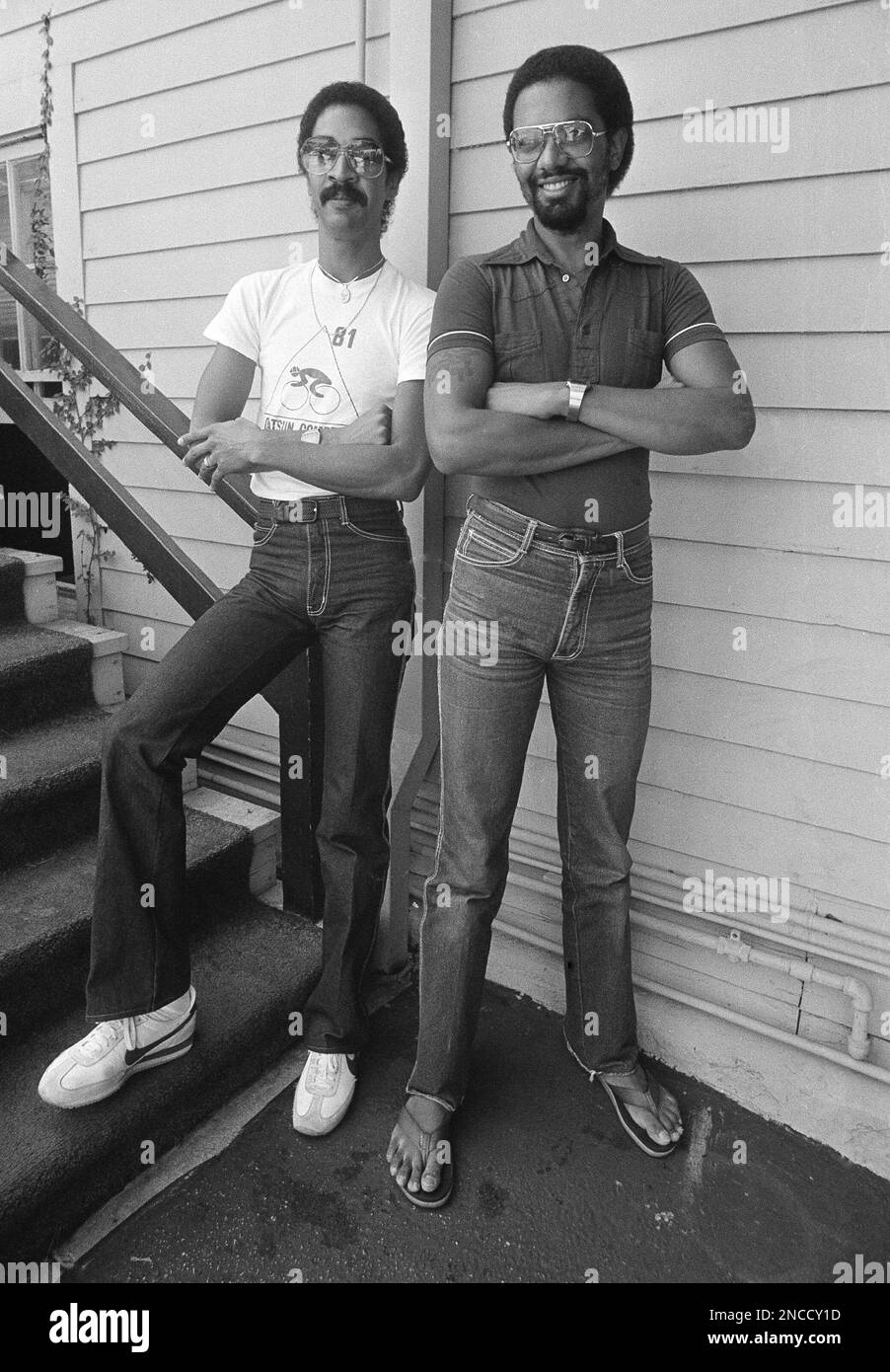 American musicians The Brothers Johnson, George Johnson, left and Louis ...
