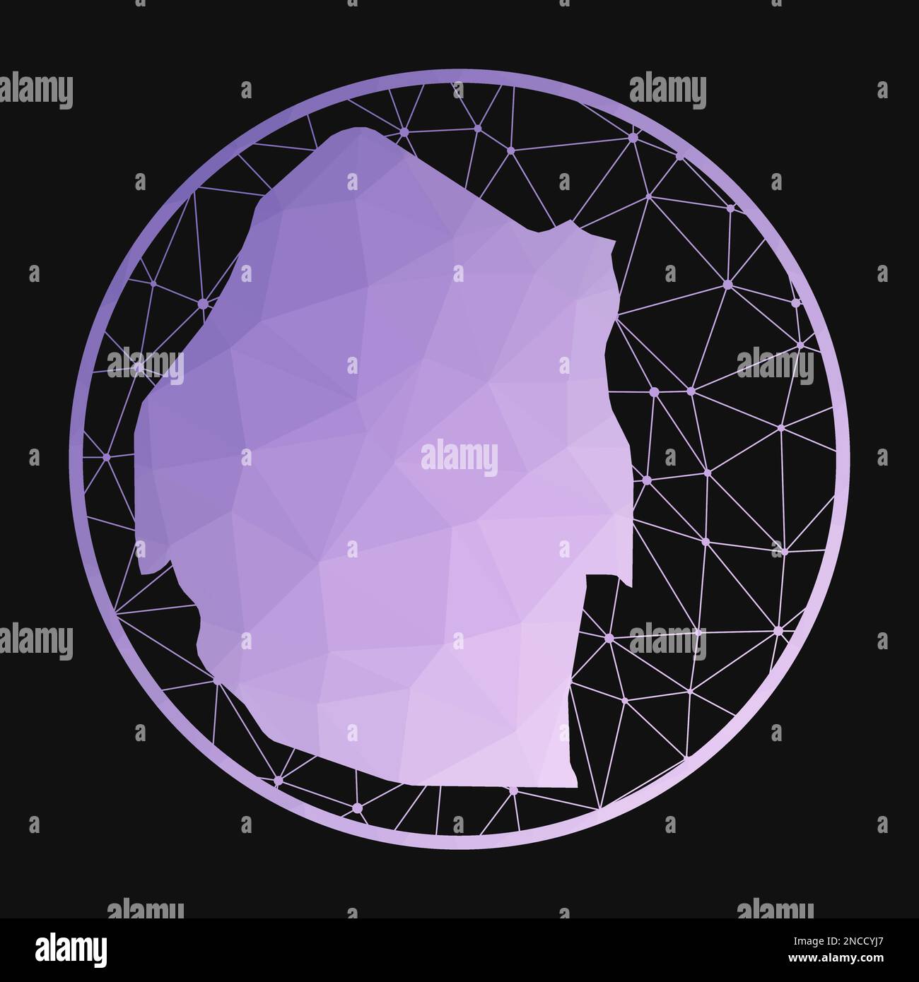 Swaziland icon. Vector polygonal map of the country. Swaziland icon in ...