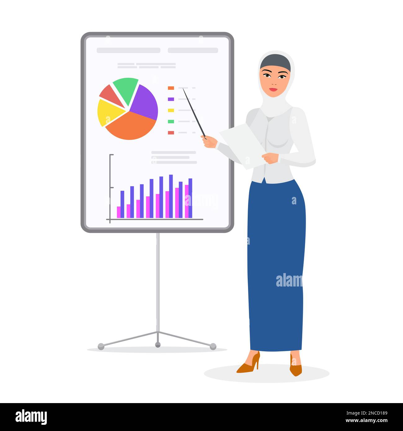 Muslim business woman giving presentation. Saudi woman office worker ...
