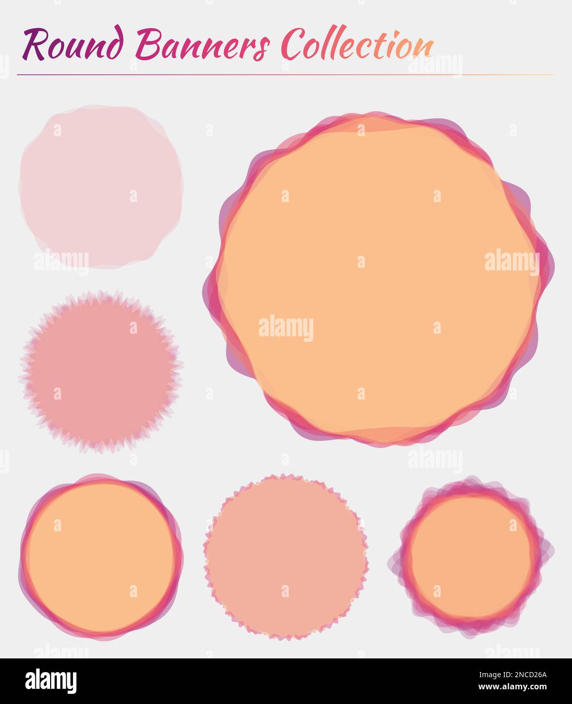 Colorful round banner. Circular backgrounds in sunset dark colors ...