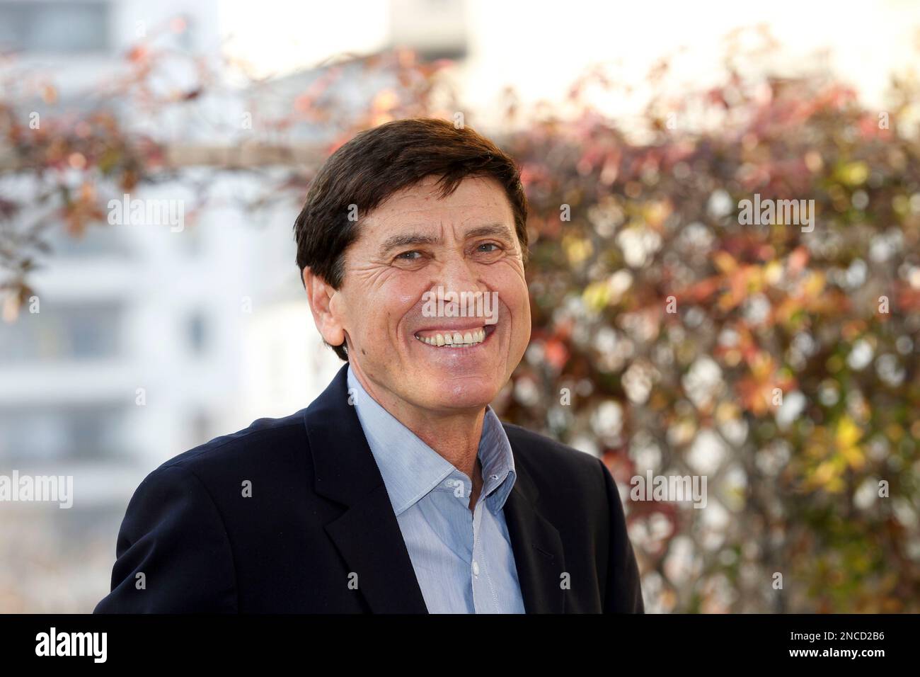Italian singer Gianni Morandi looks on during the presentation of the ...