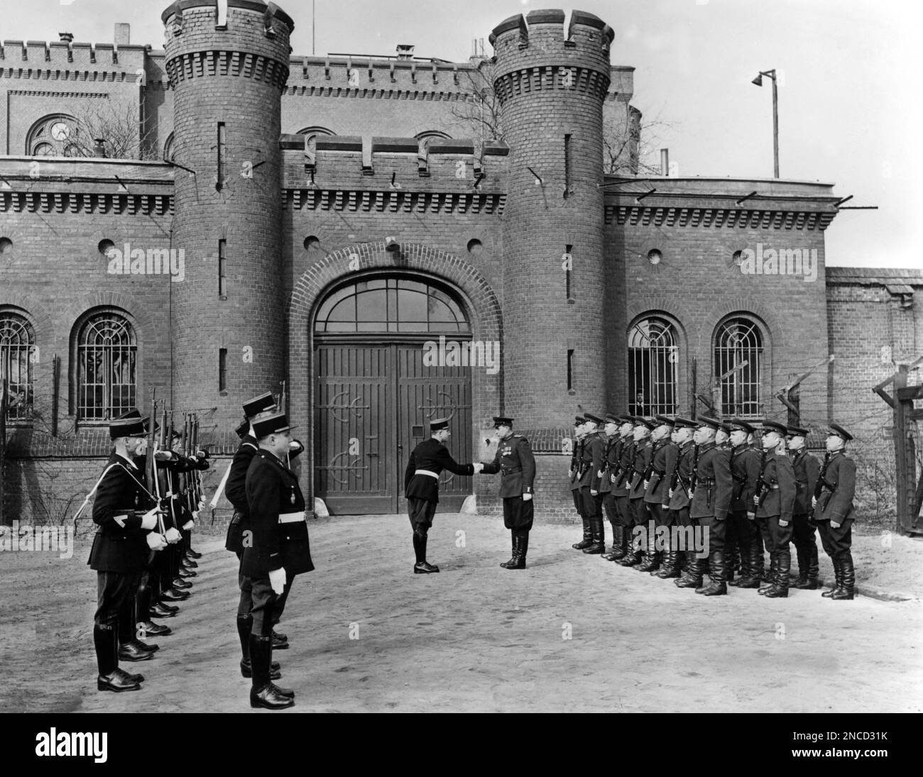 Undated image of the changing of the guard at Spandau war criminals ...