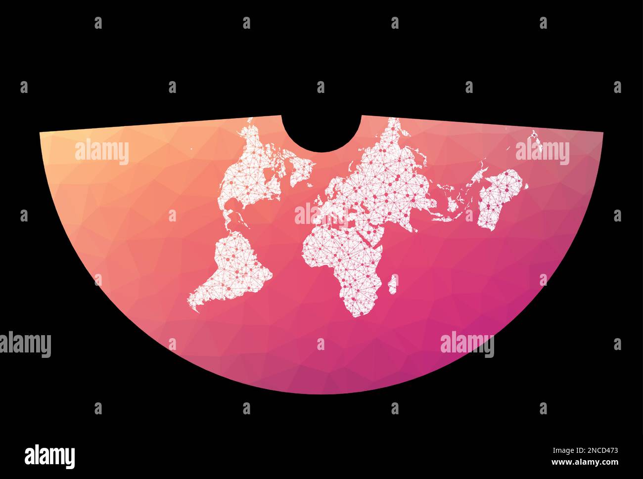 World network map. Conic equidistant projection. Wired globe in Conic ... World network map. Conic equidistant projection. Wired globe in Conic ...
