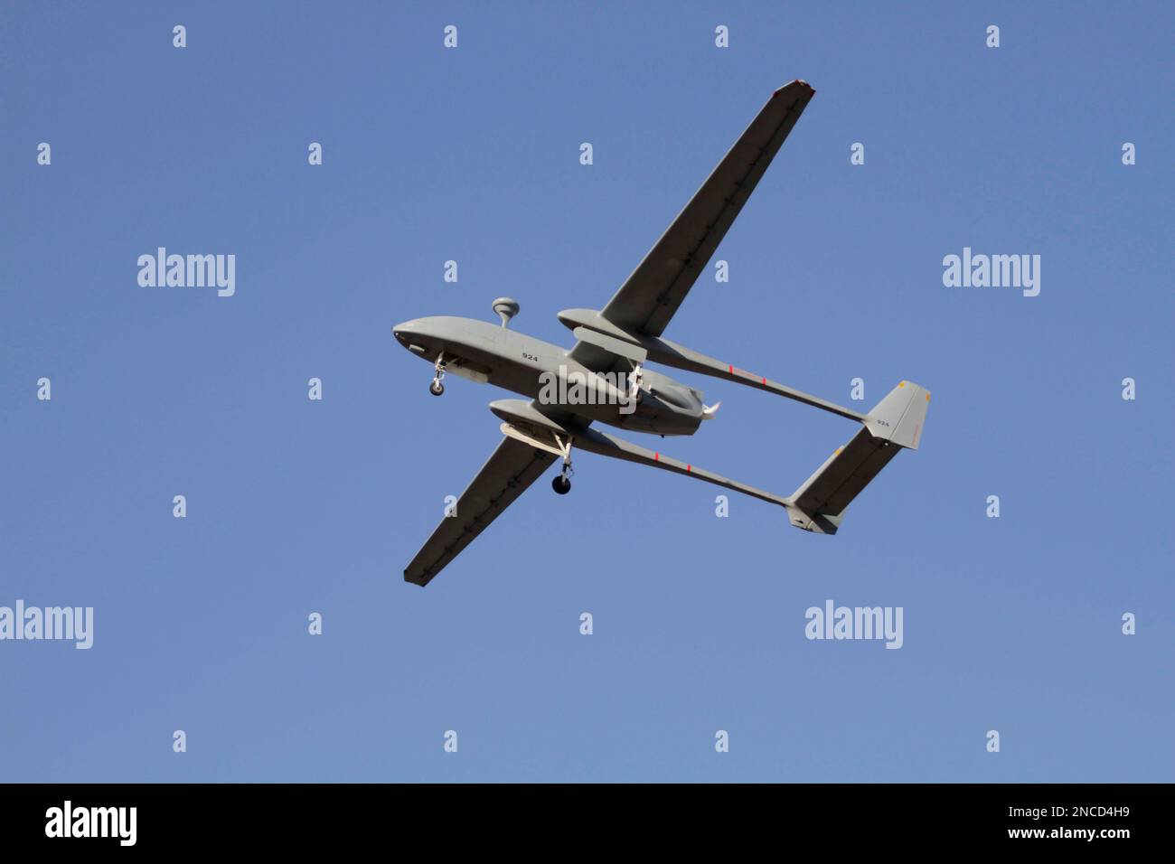 Indian Navy's Unmanned Aerial vehicle (UAV) Heron flies during the ...