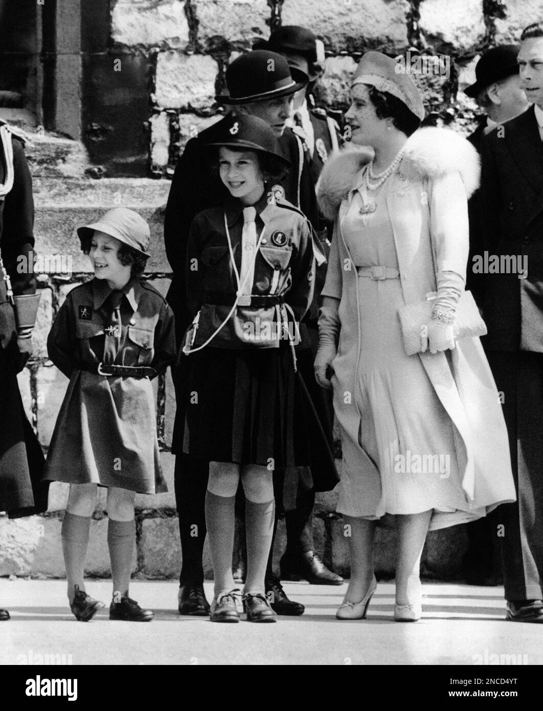 Accompanied by Princess Elizabeth and Princess Margaret Rose, making ...