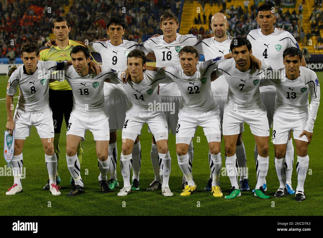 Uzbekistan's team poses before the AFC Asian Cup group A soccer match ...
