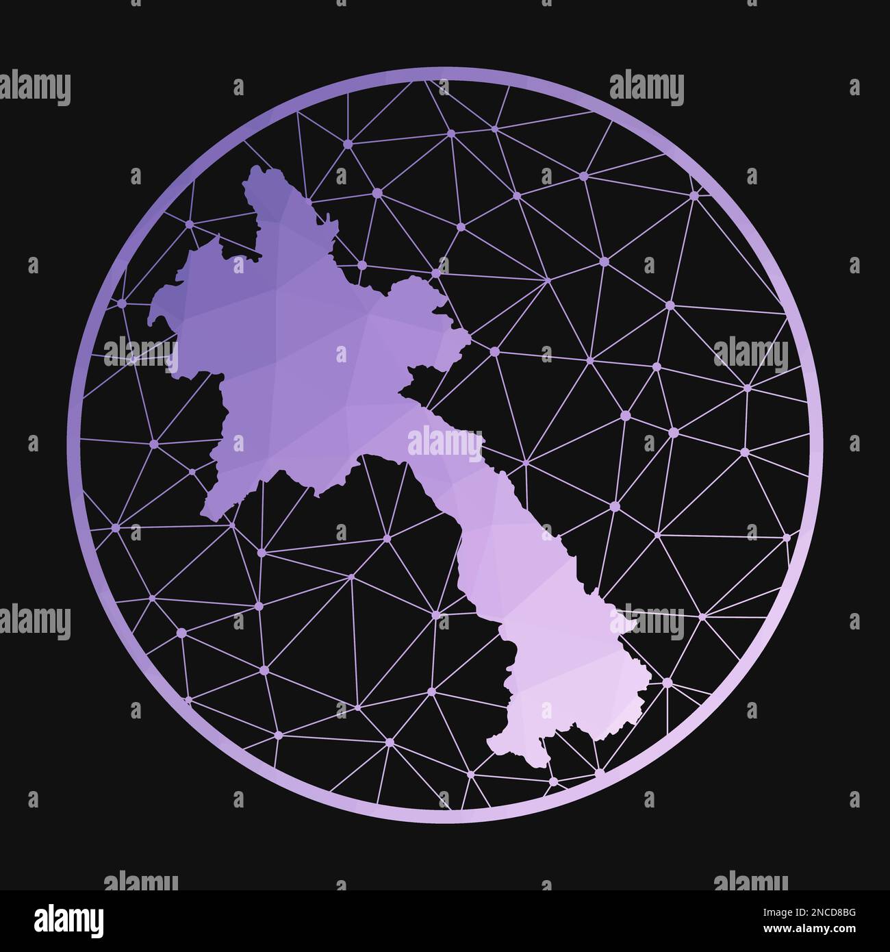 Laos icon. Vector polygonal map of the country. Laos icon in geometric ... Laos icon. Vector polygonal map of the country. Laos icon in geometric ...