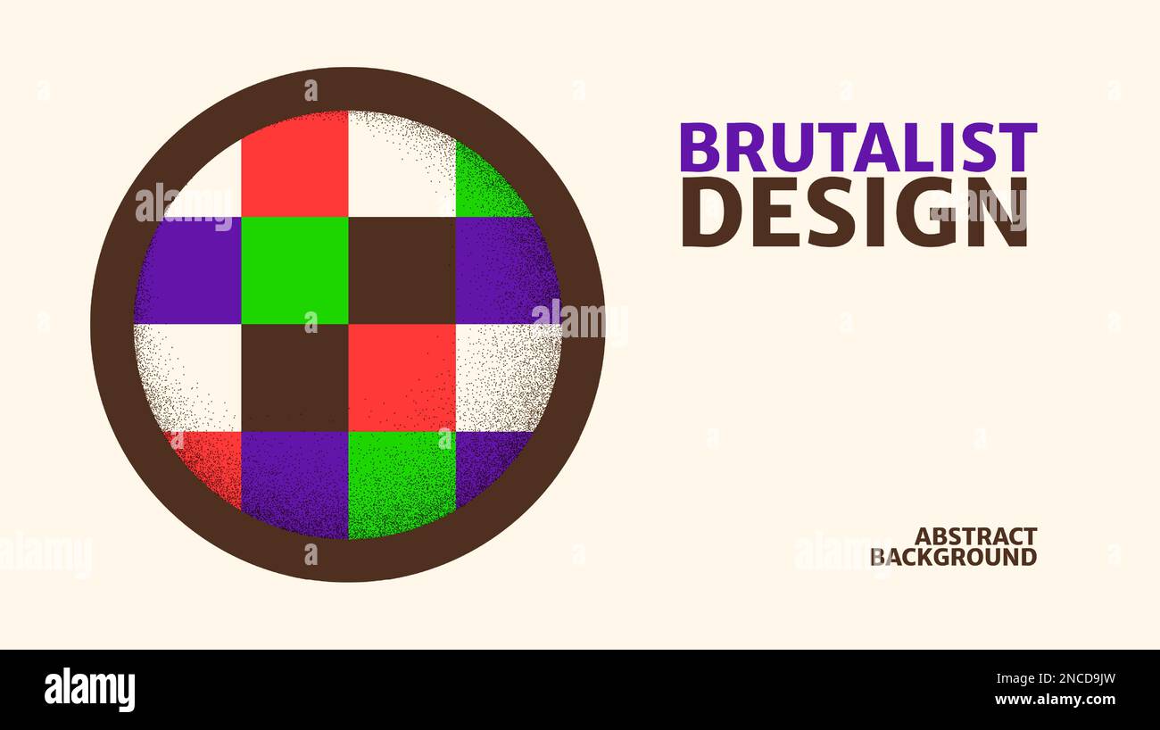 Abstract graphic design. Modern brutalist poster in bold colors with ...