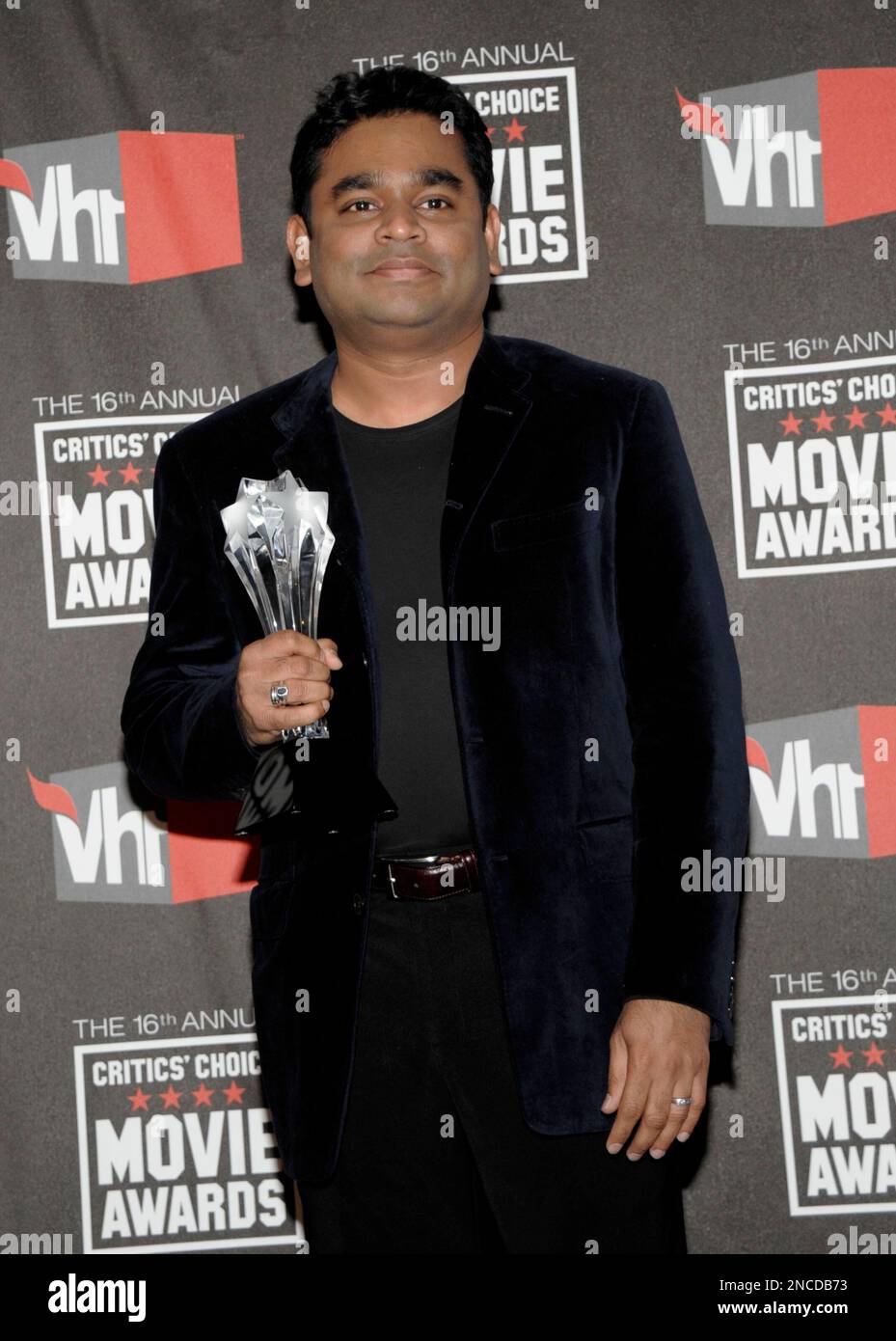 Composer A.R. Rahman poses backstage with his award for best original ...