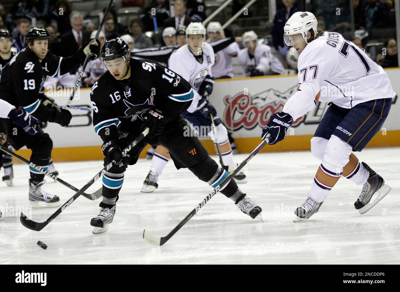 San Jose Sharks right wing Devin Setoguchi (16) in action against ...