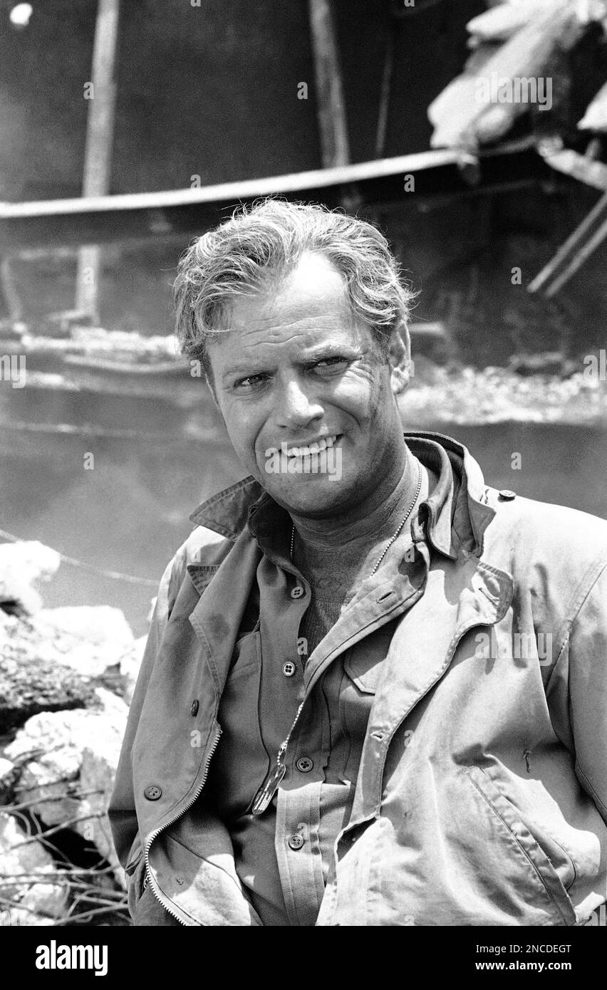 Actor Vic Morrow, made up for his role in “Combat,” the popular World ...