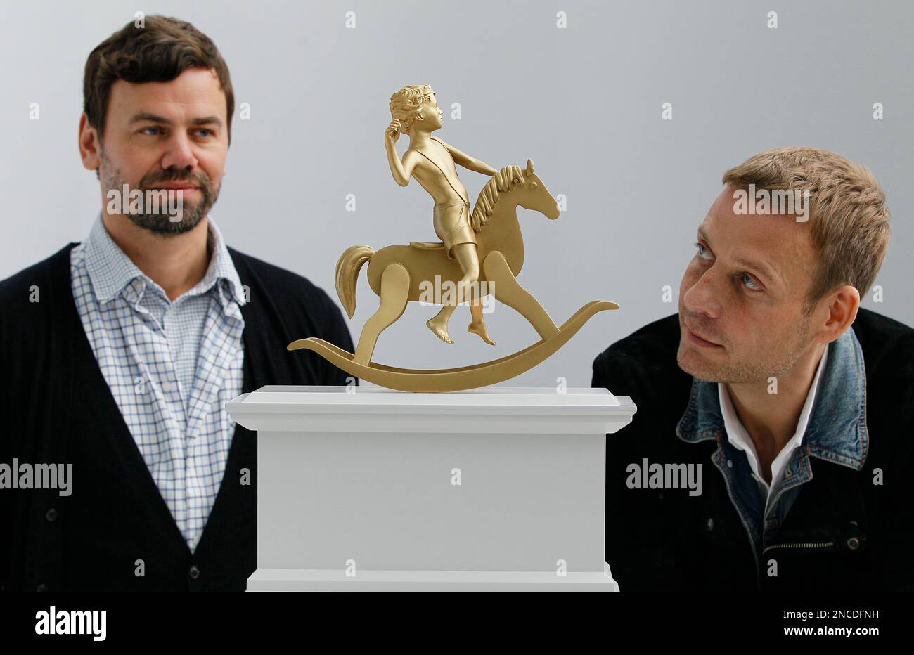 Danish artist Michael Elmgreen, left, and Norwegian artist Ingar ...