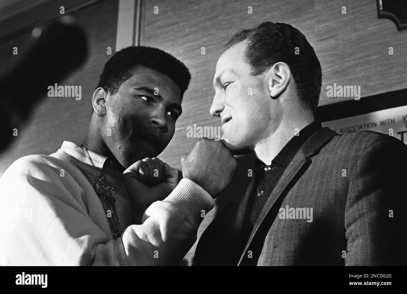 World heavyweight boxing champion Cassius Clay, Muhammad Ali, and British heavyweight champion ...