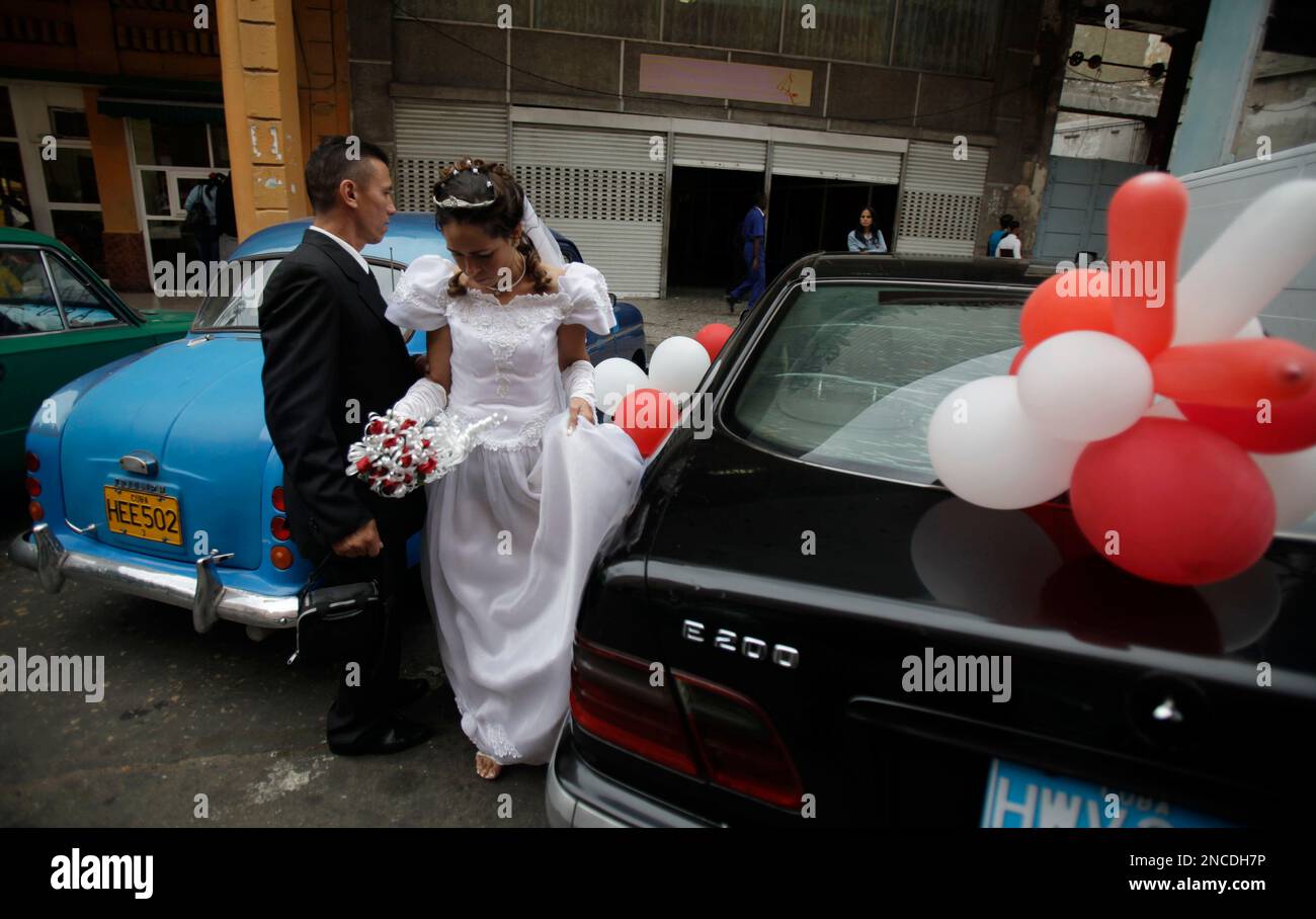 Just married, Cuban newlyweds leave The Wedding Palace in Havana, Cuba ...