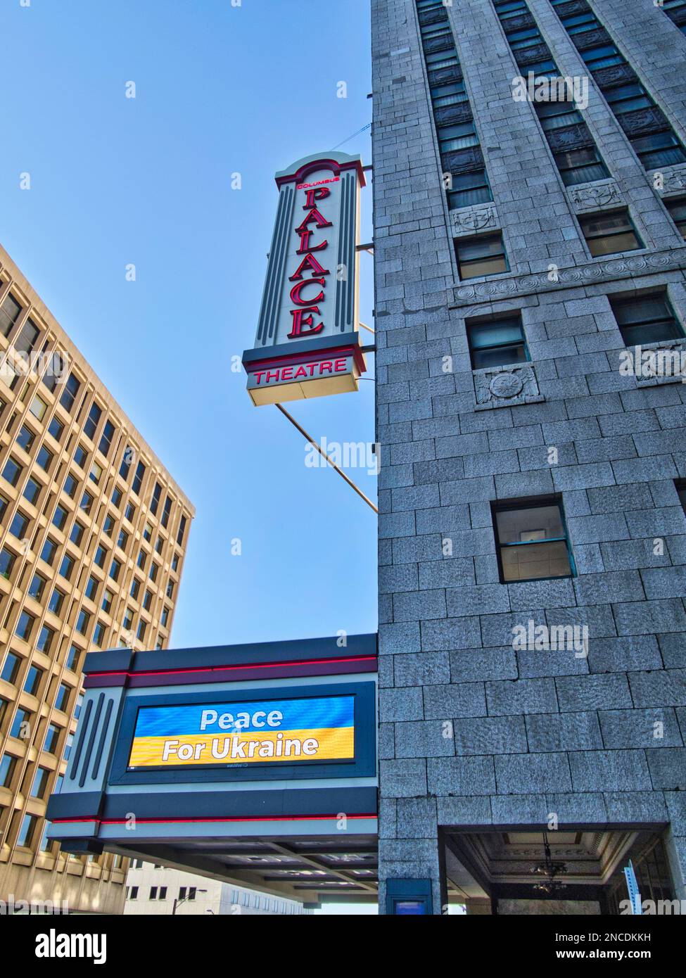 Palace Theater with pro Ukraine slogan on the marquee Stock Photo - Alamy