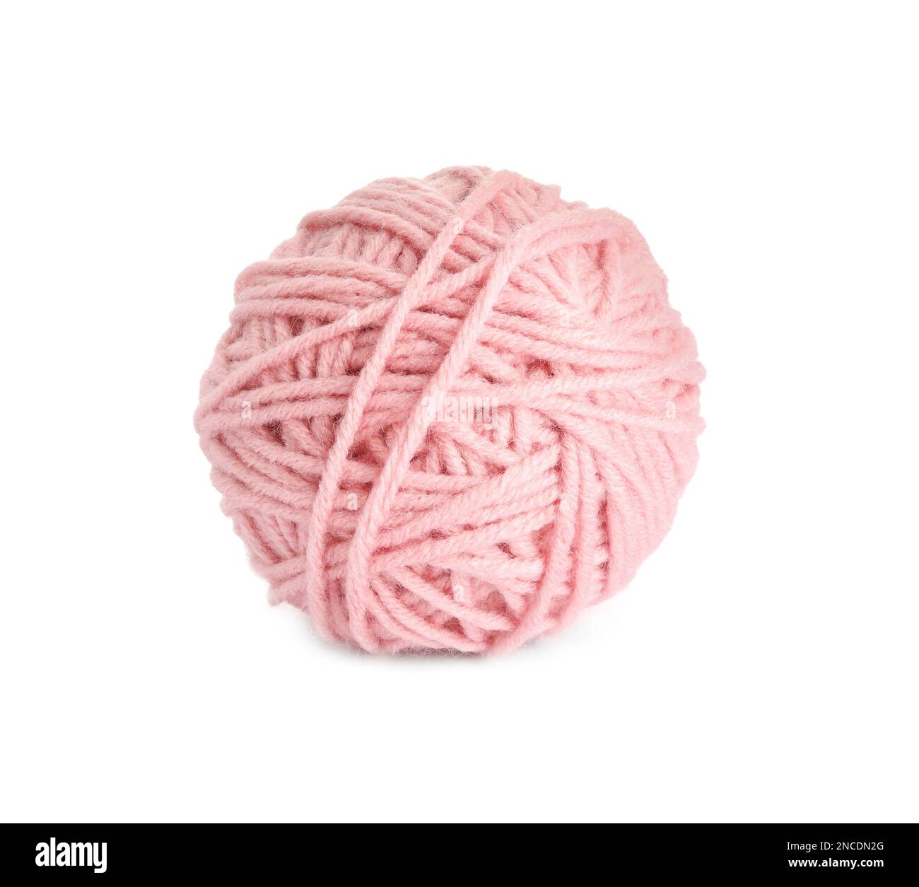 Soft pink woolen yarn isolated on white Stock Photo - Alamy