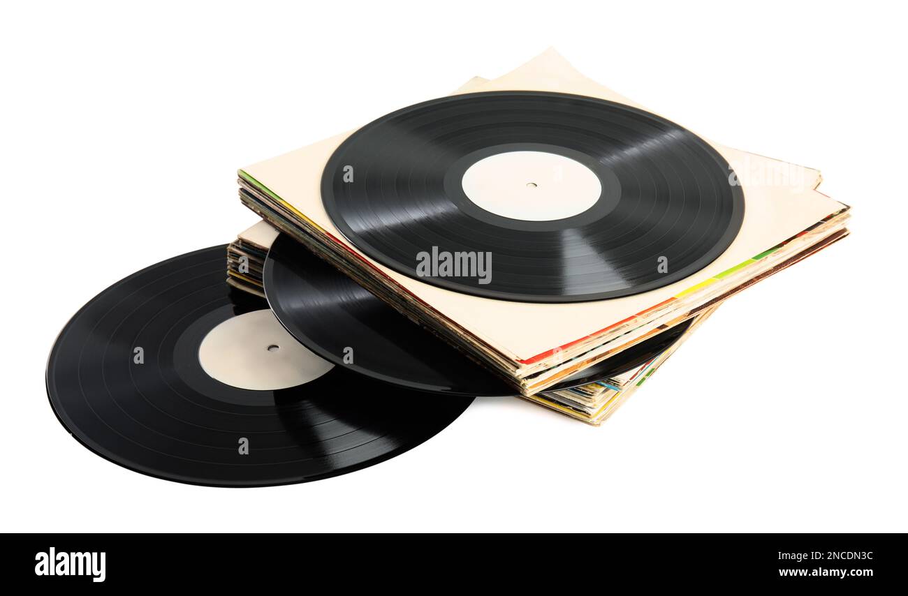 Stack of vinyl records Cut Out Stock Images & Pictures - Alamy