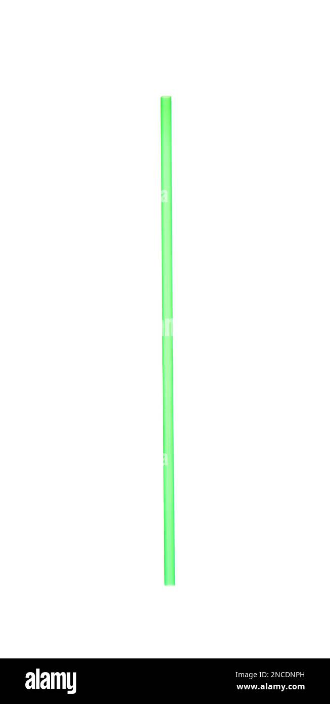 Green plastic straw for drink isolated on white Stock Photo - Alamy