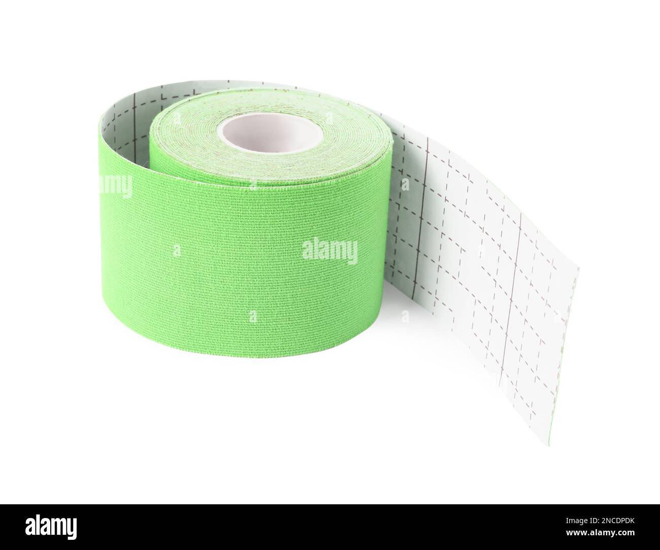 Green kinesio tape in roll on white background Stock Photo - Alamy