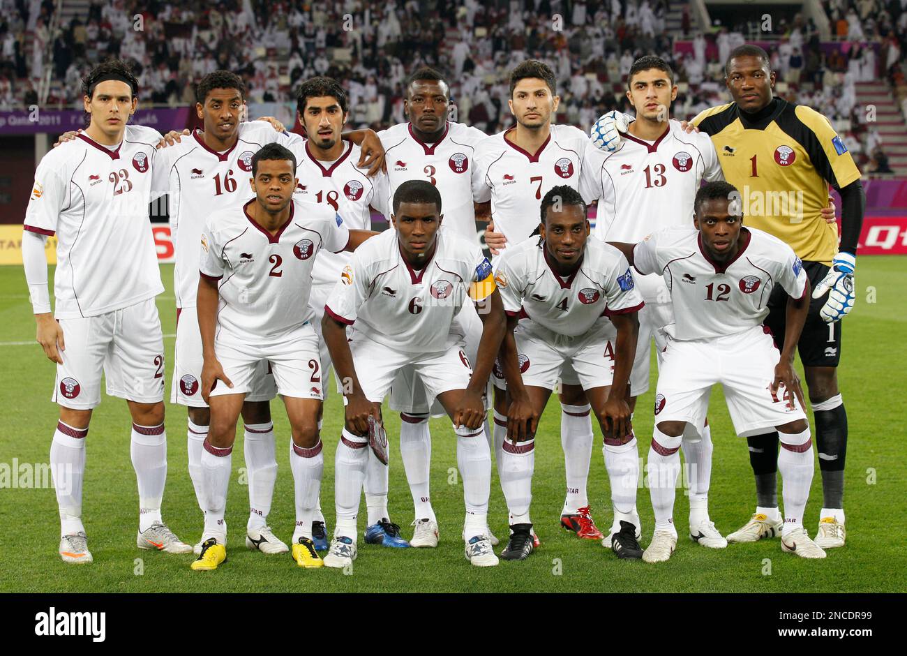 Qatar soccer team poses before the AFC Asian Cup group A soccer match ...