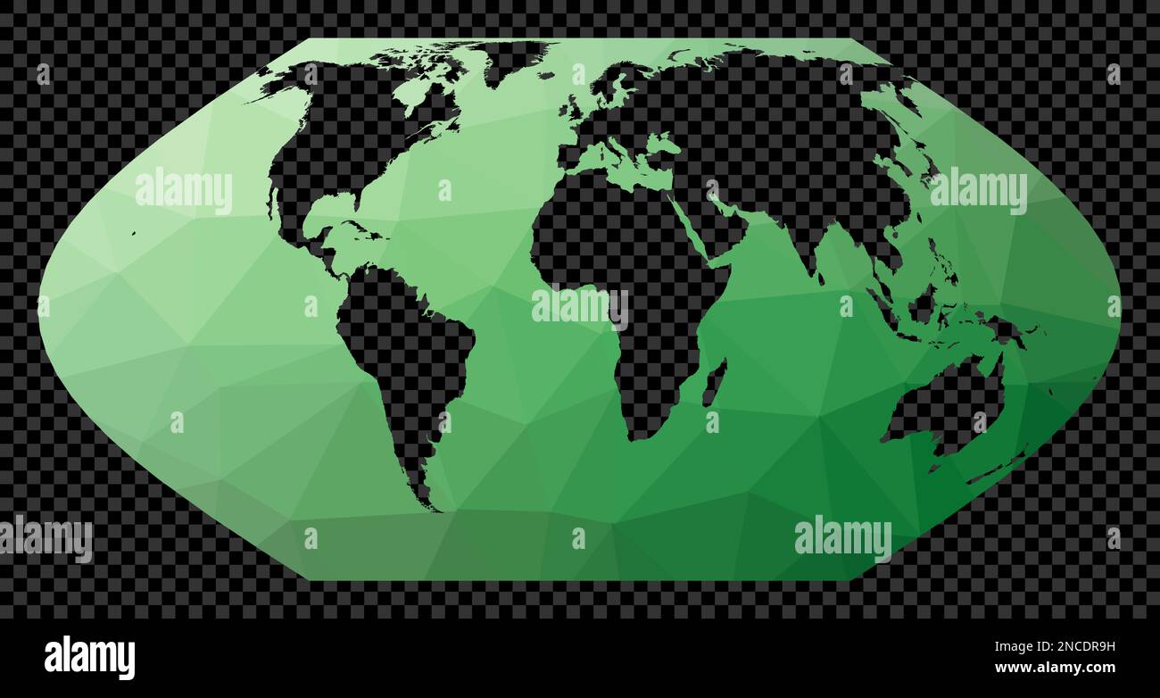 Low poly world map. Eckert 6 projection. Polygonal map of the world on ...