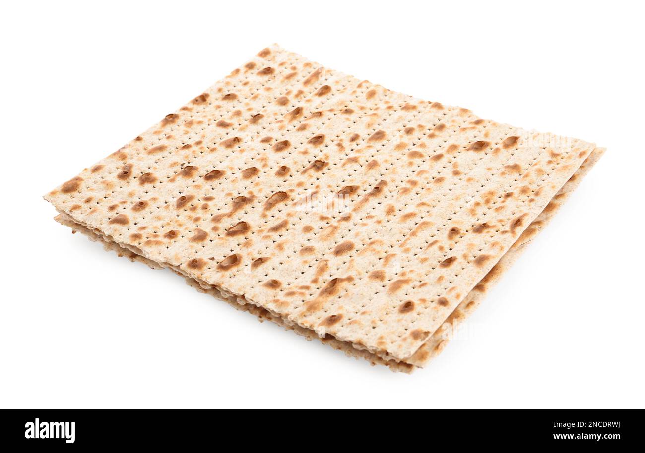 Passover matzos isolated on white. Pesach celebration Stock Photo - Alamy