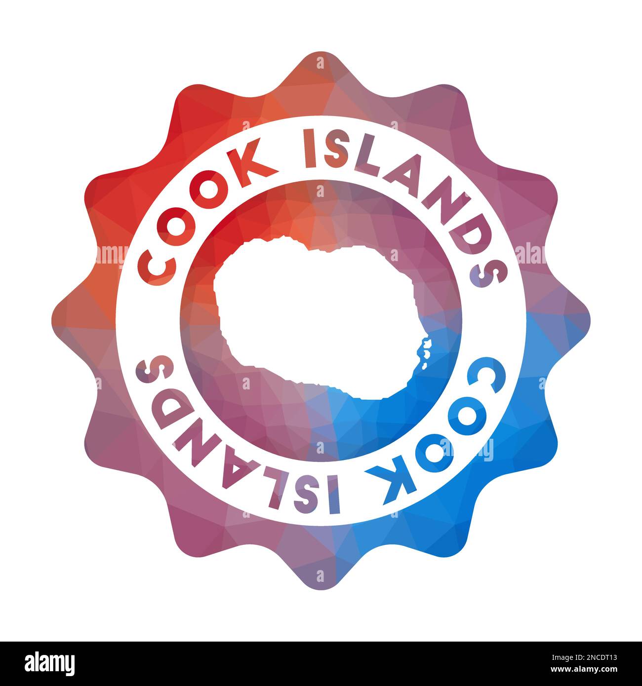 Cook Islands low poly logo. Colorful gradient travel logo of the island ...