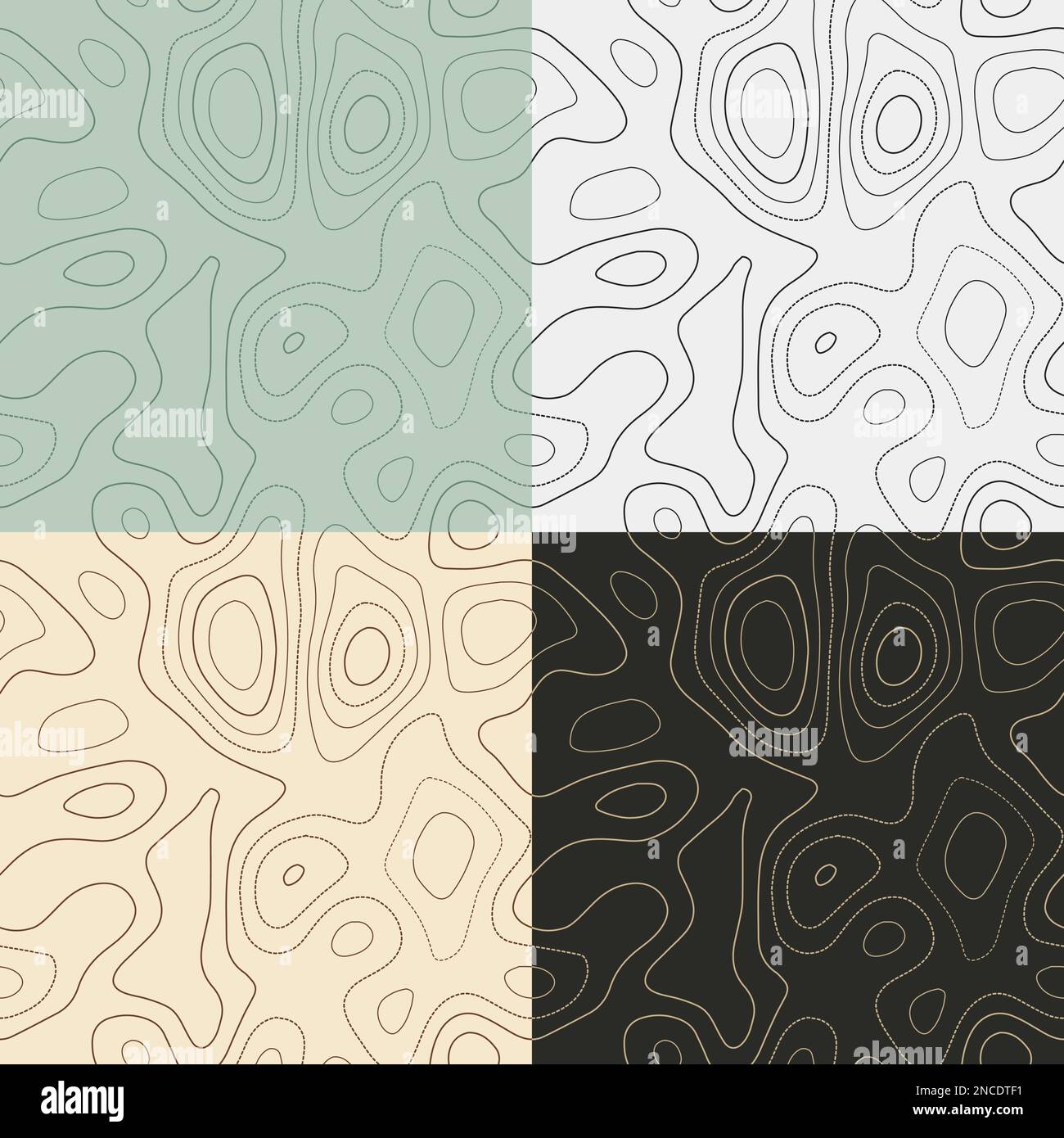 Topography patterns. Seamless elevation map tiles. Astonishing isoline ...