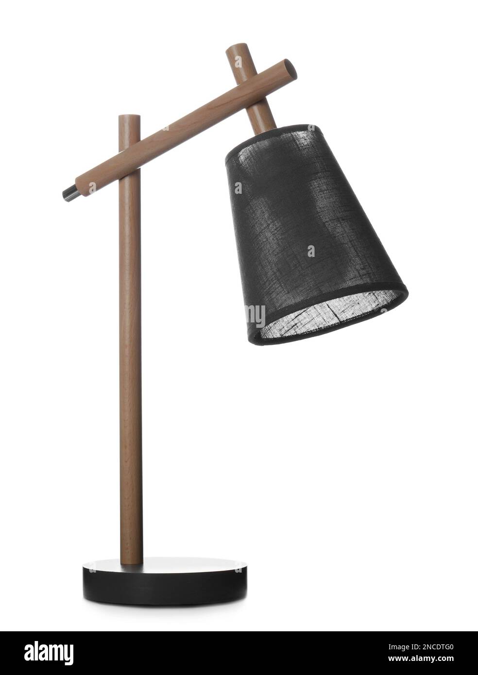 Stylish modern table lamp on white background Stock Photo - Alamy