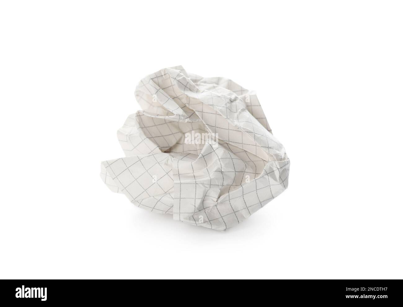 Crumpled sheet of notebook paper isolated on white Stock Photo - Alamy