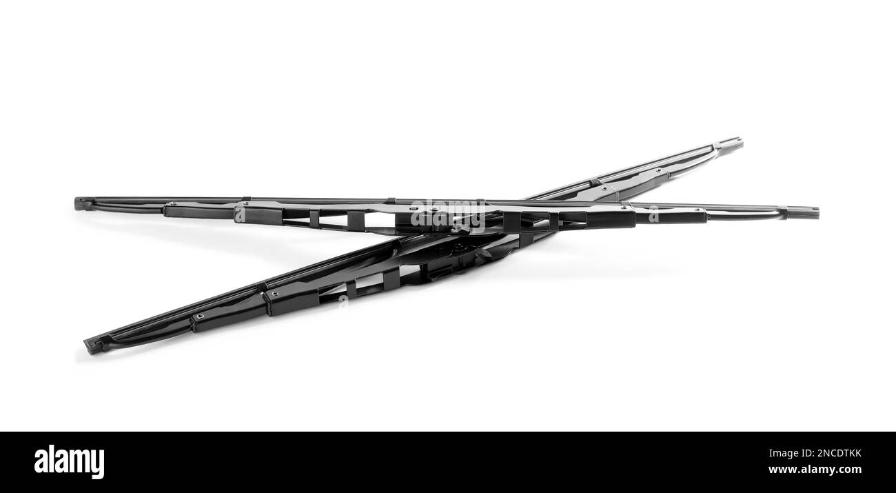 Pair of car windshield wipers on white background Stock Photo - Alamy