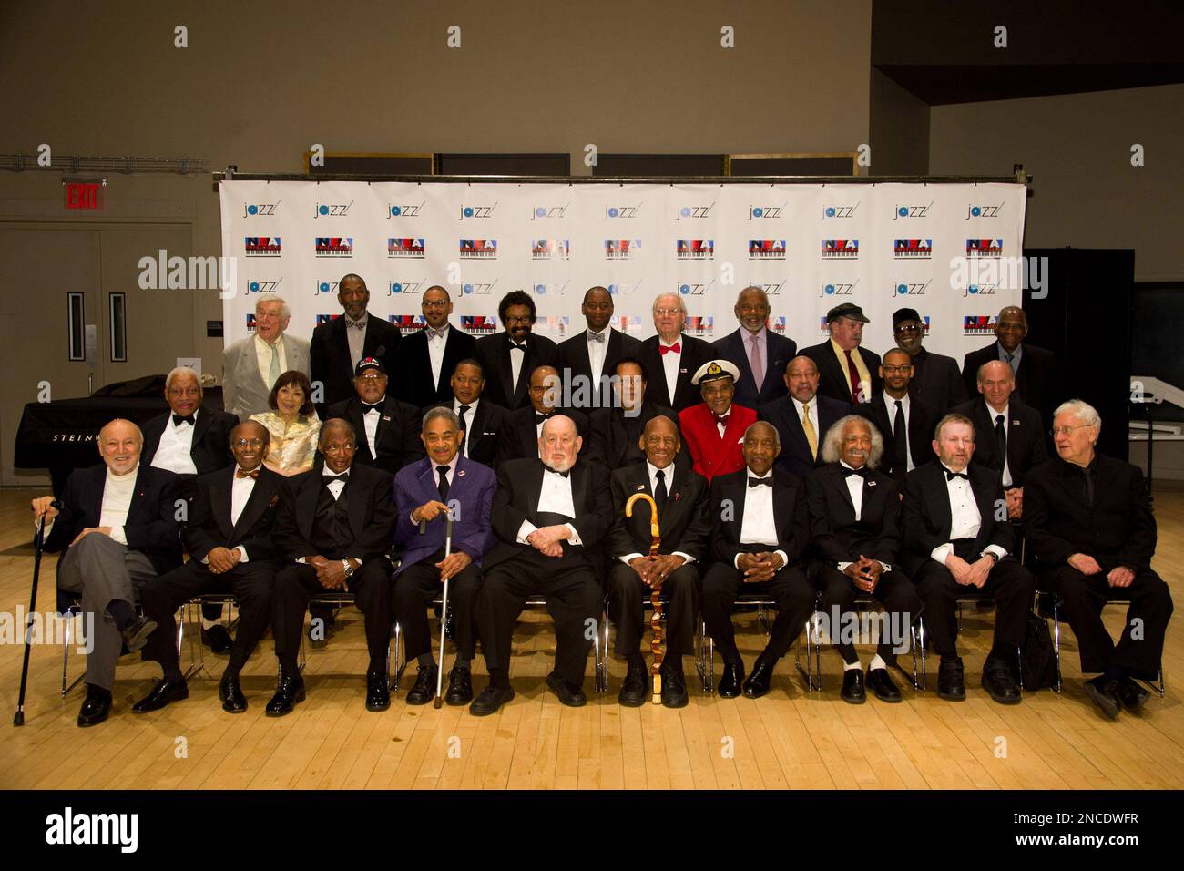 NEA Jazz Masters: front, from left, George Avakian, Jimmy Heath, Curtis ...