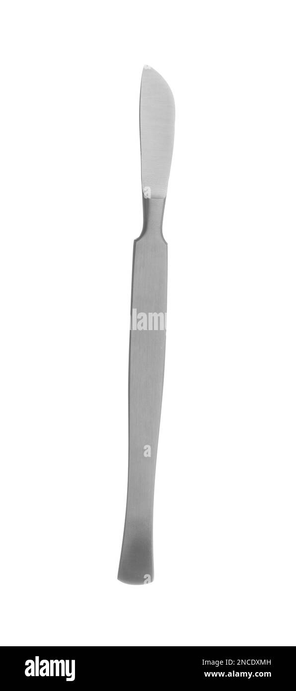 Surgical scalpel on white background. Medical instrument Stock Photo ...