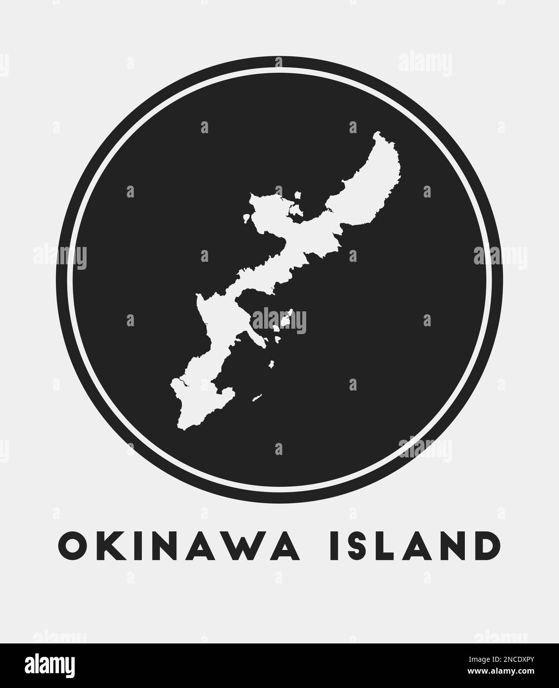 Okinawa Island icon. Round logo with map and title. Stylish Okinawa ...