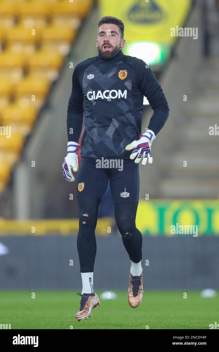 Matt Ingram #1 of Hull City during the pre-game warm up ahead of the ...