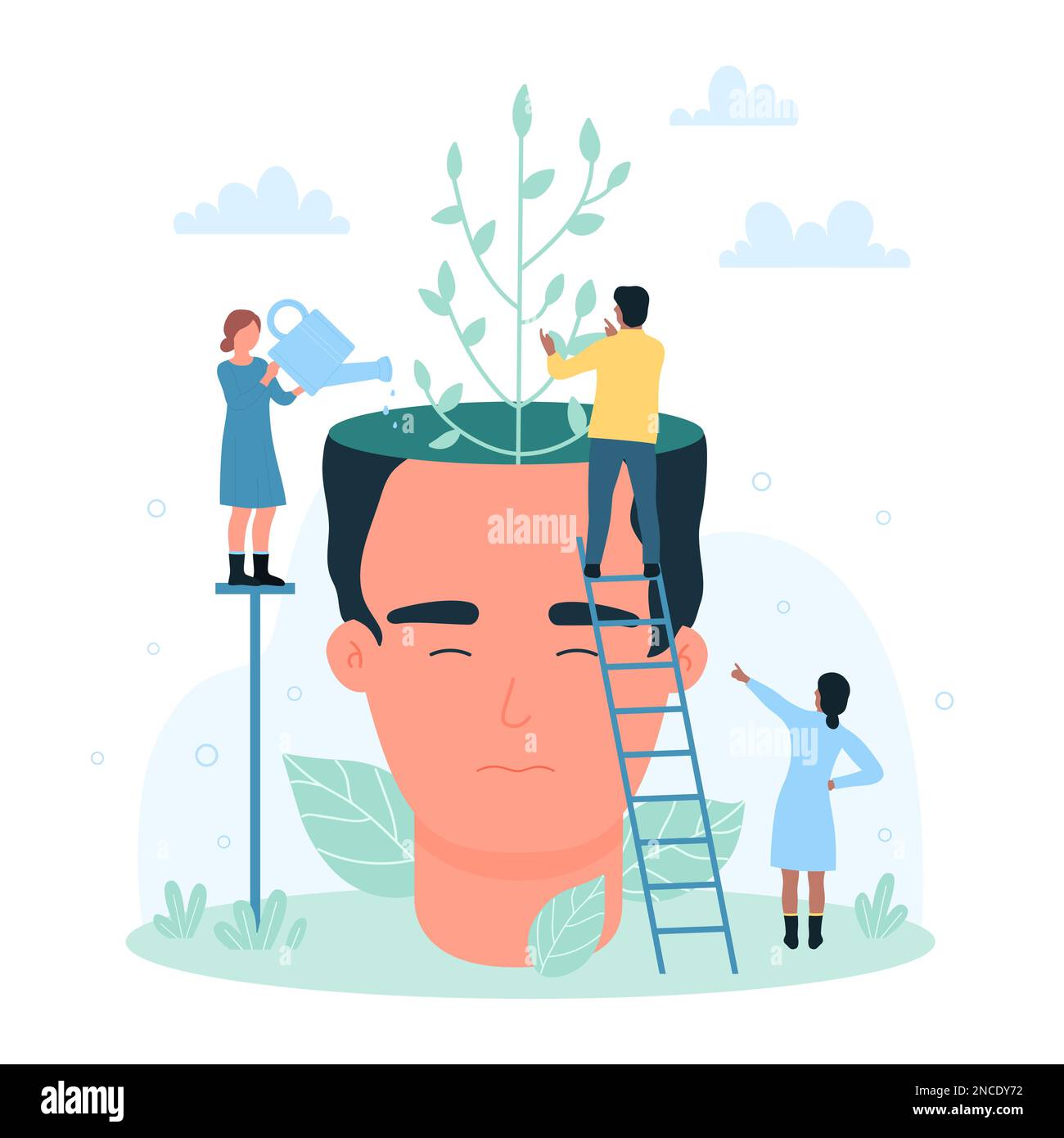 Human head and tree illustration hi-res stock photography and images ...