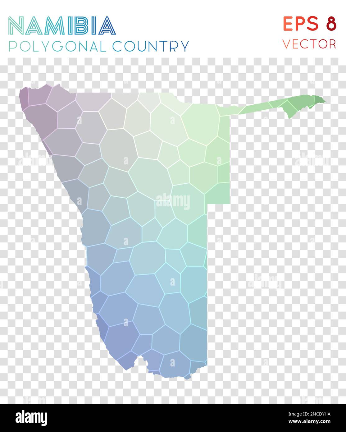 Namibia polygonal map, mosaic style country. Tempting low poly style ...