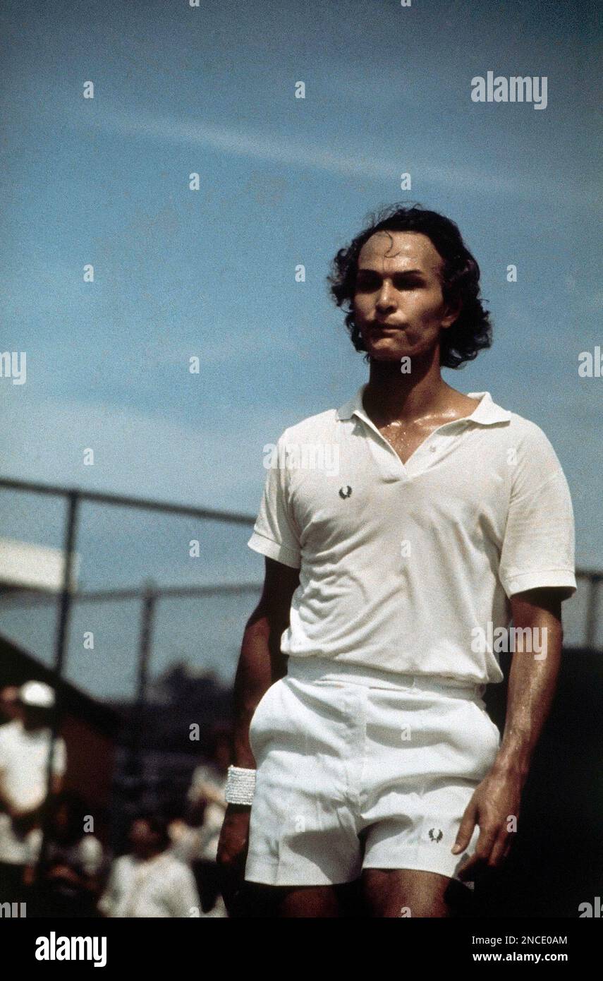 Tennis player Dr. Richard Raskind on tennis court in July 1972. (AP ...